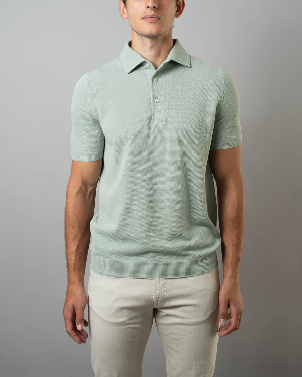 Pop Corn Knit Polo – Henry Singer